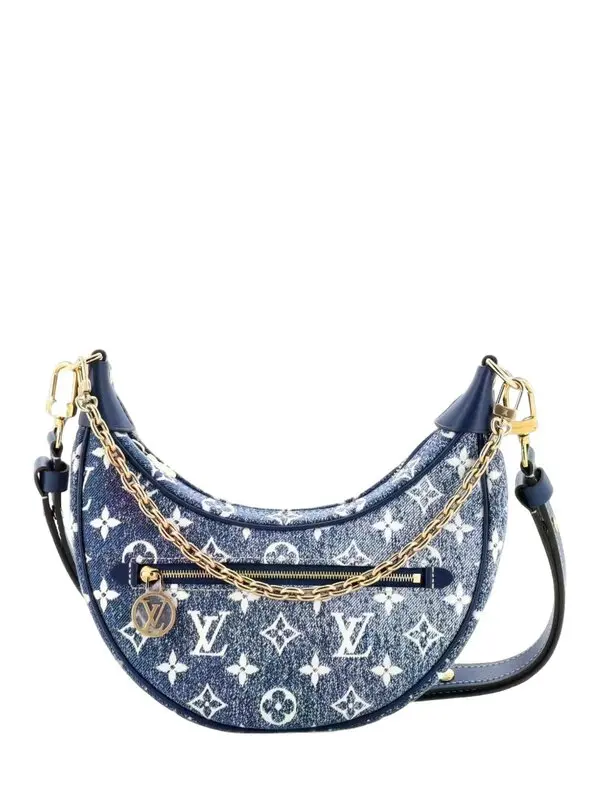 LOUIS VUITTON Loop Handbag Monogram Jacquard Denim Hobo Bag - Blue