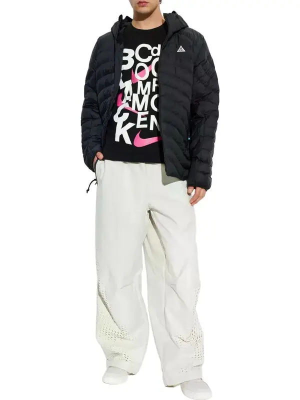 Nike Perforated-detail Wide-leg Track Pants - Neutrals