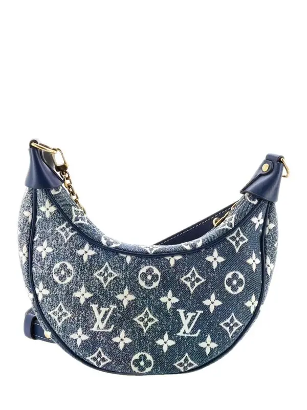 LOUIS VUITTON Loop Handbag Monogram Jacquard Denim Hobo Bag - Blue