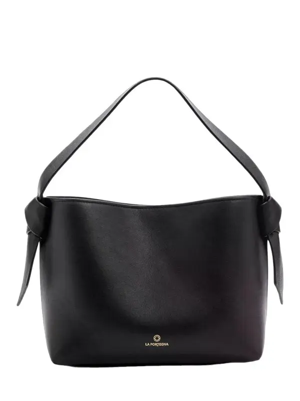 LA PORTEGNA Paulita Leather Shoulder Bag - Black