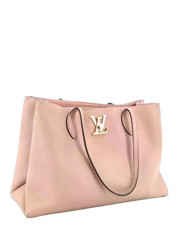 LOUIS VUITTON Lockme Shopper Leather Tote Bag - Neutrals
