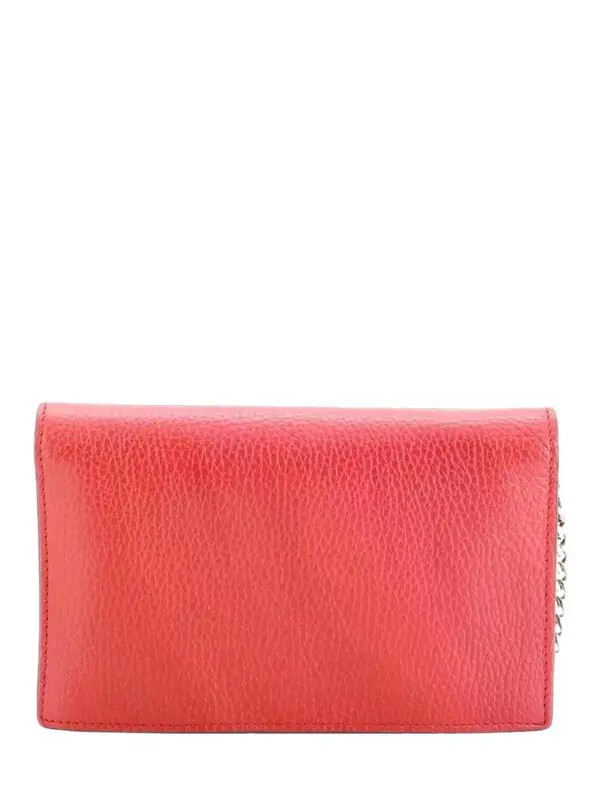 Gucci Interlocking Wallet On Chain Leather Crossbody Bag - Red