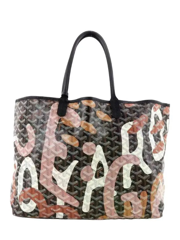 Goyard Saint Louis Lettres Camouflage Coated Canvas Pm Tote Bag - Black