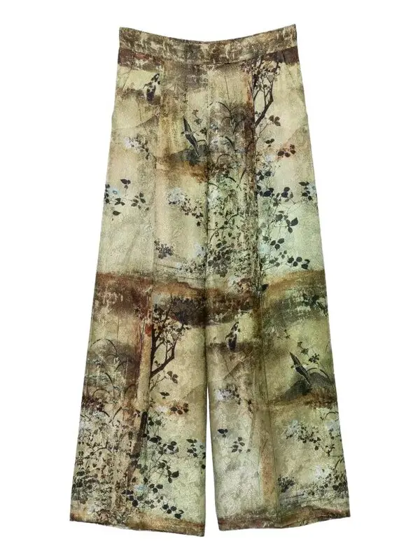 PIERRE-LOUIS MASCIA Floral-pattern Trousers - Green