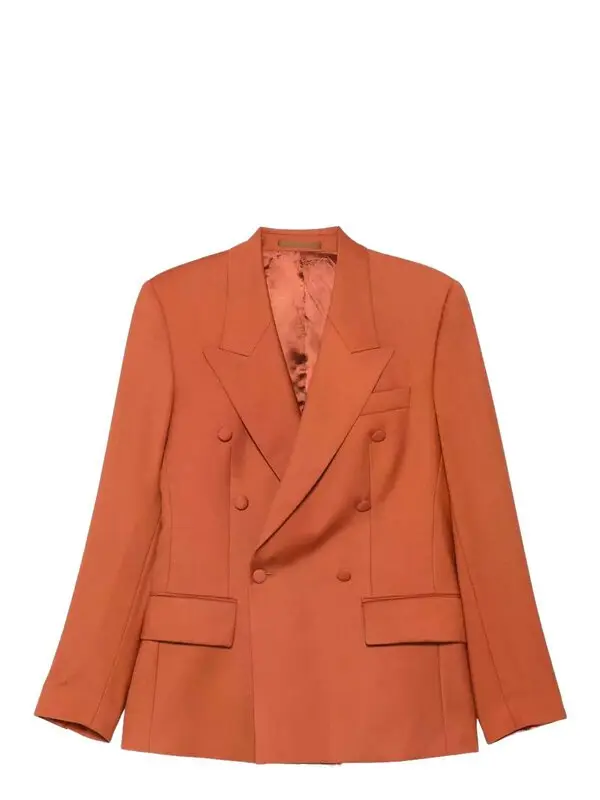 JACOB LEE Double-breasted Peak-lapel Blazer - Orange
