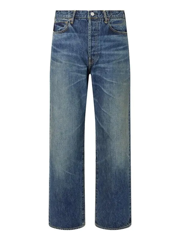 Visvim Social Sculpture 01 Wide-leg Distressed Jeans - Blue