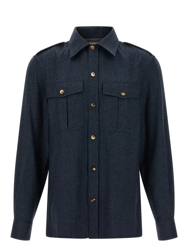 Brunello Cucinelli Flannel Shirt - Blue