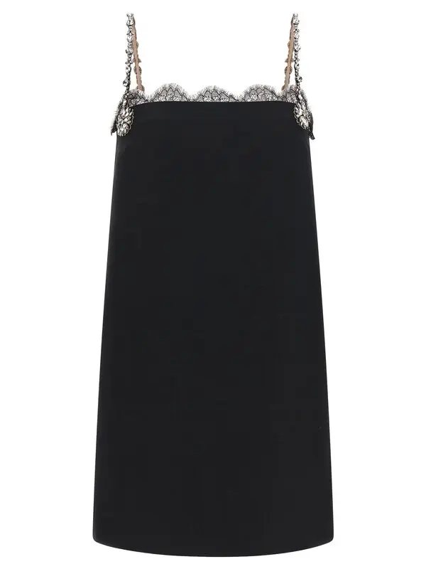 Valentino Garavani Crystal Embroidery Dress - Black