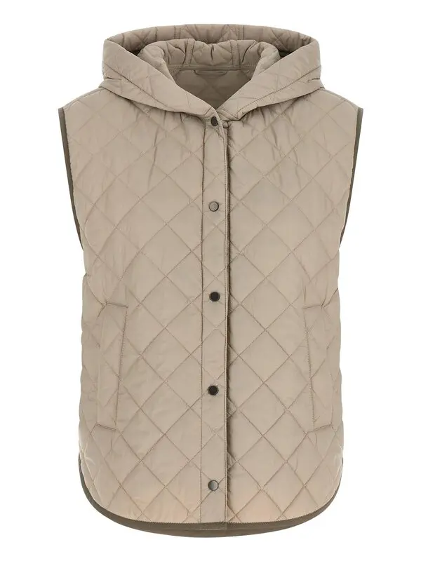 Brunello Cucinelli Diamond-shaped Vest - Cream