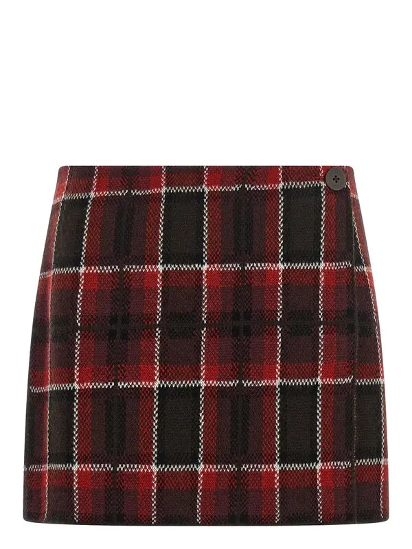 Guest In Residence Tartan Skirt - Red