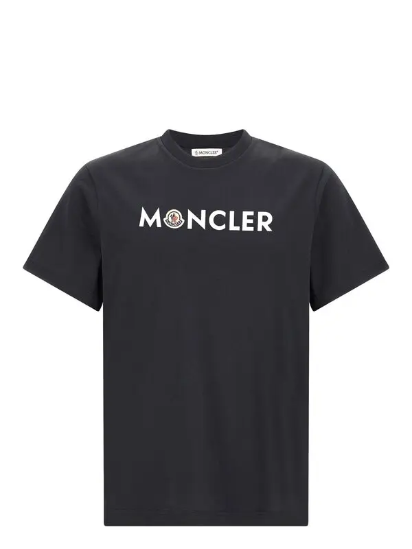 Moncler Front Logo Print T-shirt - Blue
