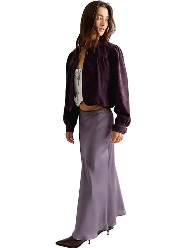 Free People Valeria Maxi Slip Skirt - Grey