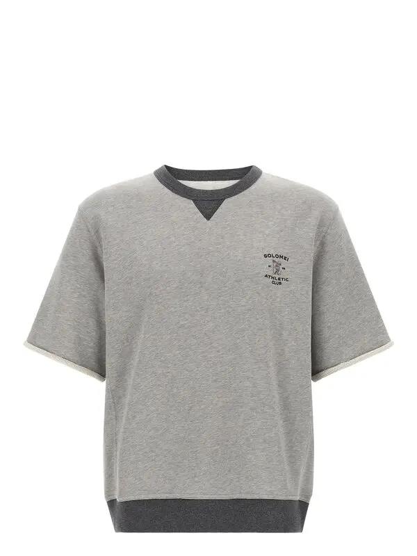Brunello Cucinelli Solomei Athletic Club' Embroidered Sweatshirt - Gray
