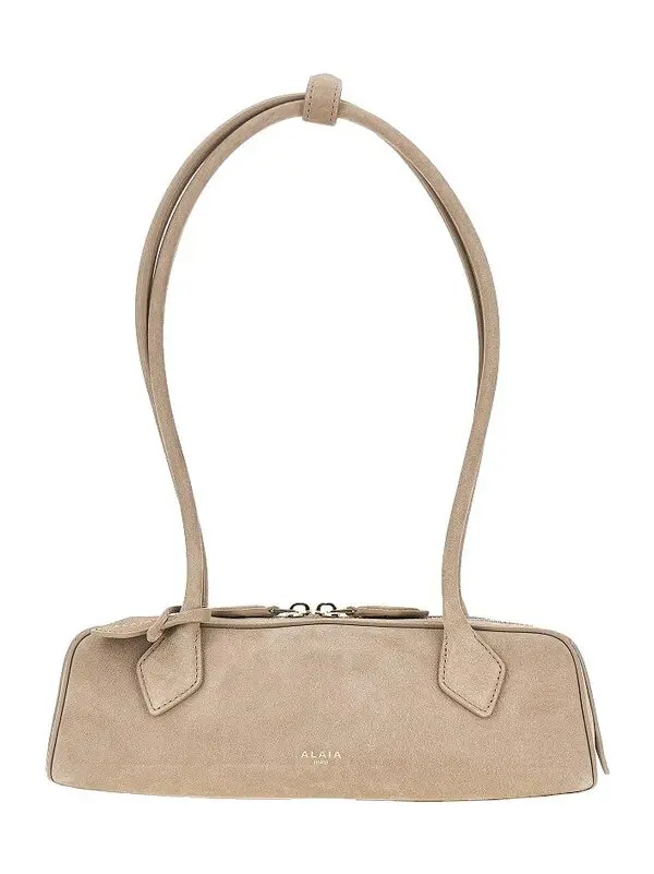 Alaïa Nubuck Leather Small 'le Teckel' Bag - Gray