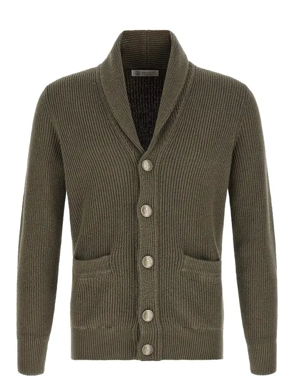 Brunello Cucinelli Malfilé Cotton Cardigan - Green