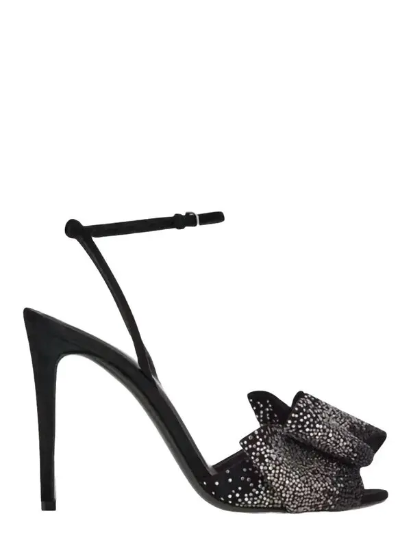 FERRAGAMO Crystal-embellished Double-bow Sandals - Black
