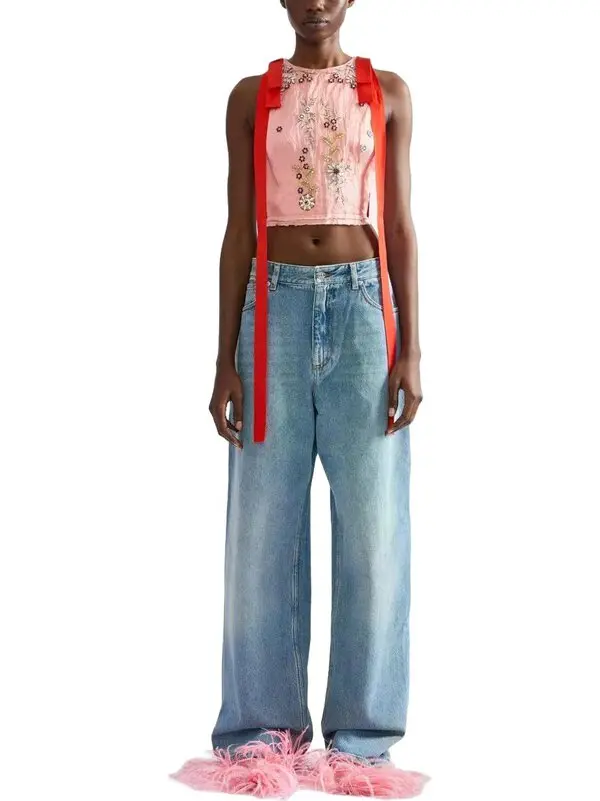 Erdem Stonewashed Straight-leg Jeans - Blue