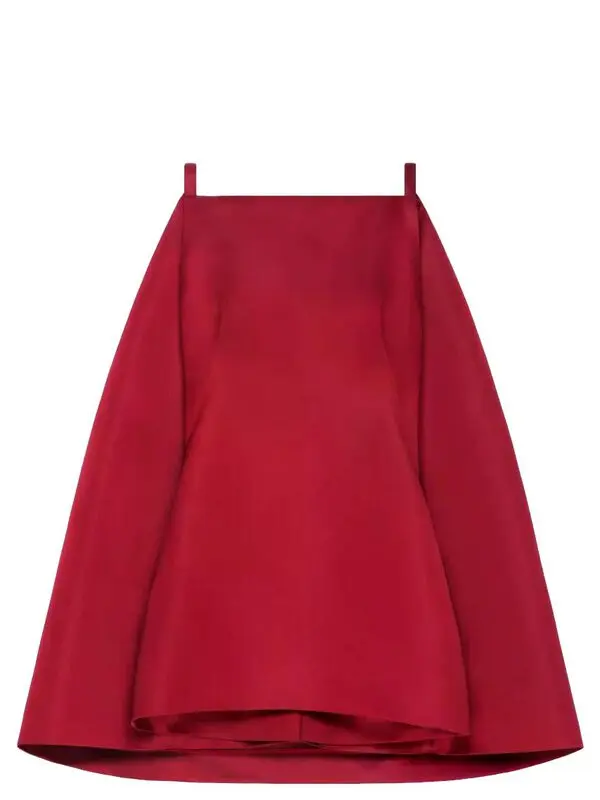 Givenchy Sliced Mini Dress In Satin With Cape - Red