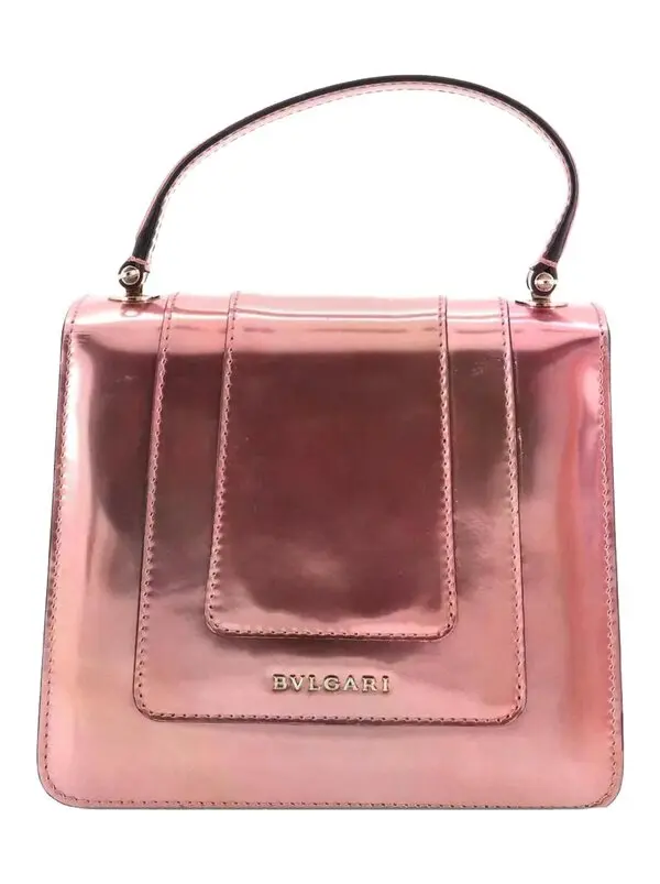BVLGARI Serpenti Forever Top Handle Bag Patent Small Satchel - Metallic