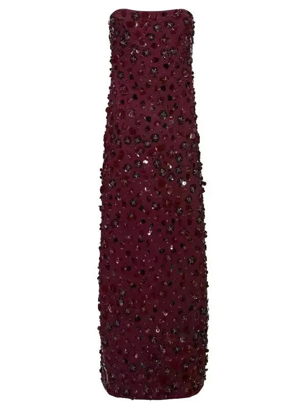 Simkhai Serafina Sequin-embellished Strapless Maxi Dress - Red