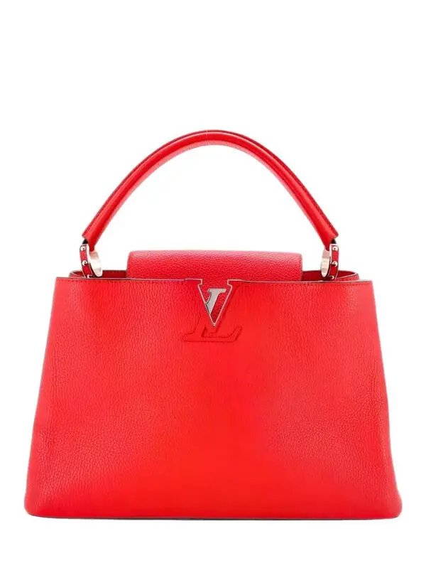 LOUIS VUITTON Capucines Bag Leather Mm Satchel - Red