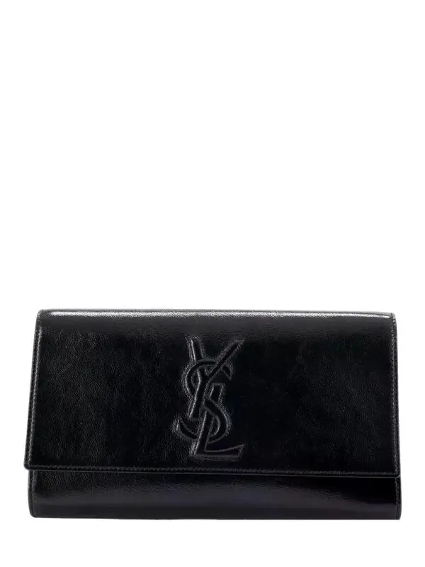 Saint Laurent Belle De Jour Leather Large Clutch Bag - Black