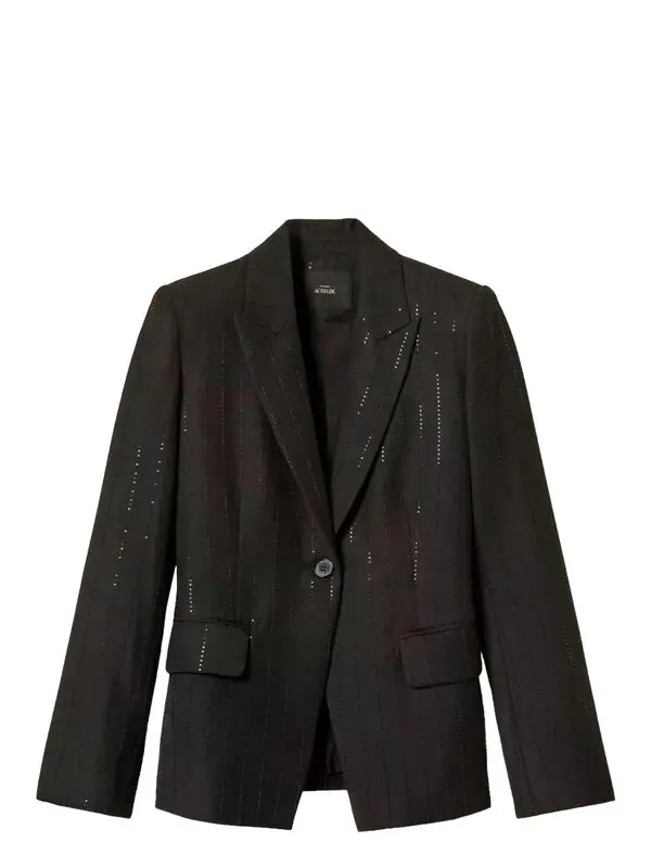 TWINSET Sequin Pinstripe Blazer - Black