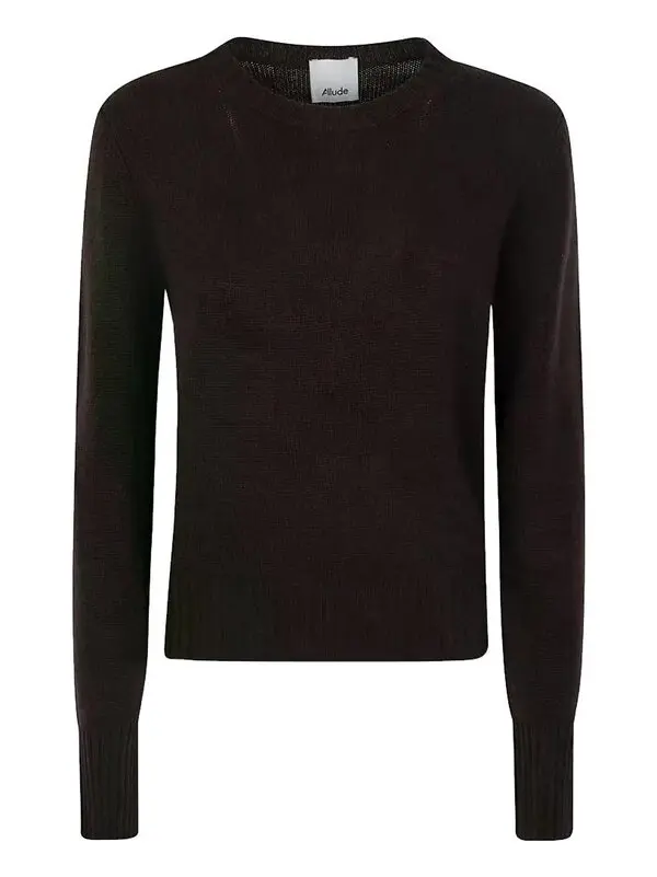 ALLUDE Crew-neck Cashmere Sweater - Brown
