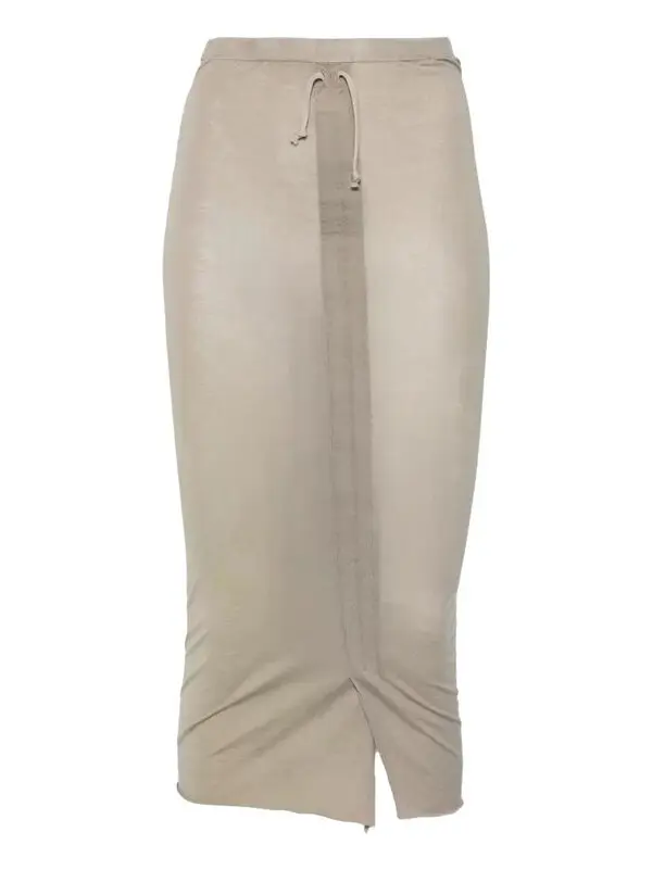 Rick Owens Drawstring-waist Slit-detail Midi Skirt - Neutrals