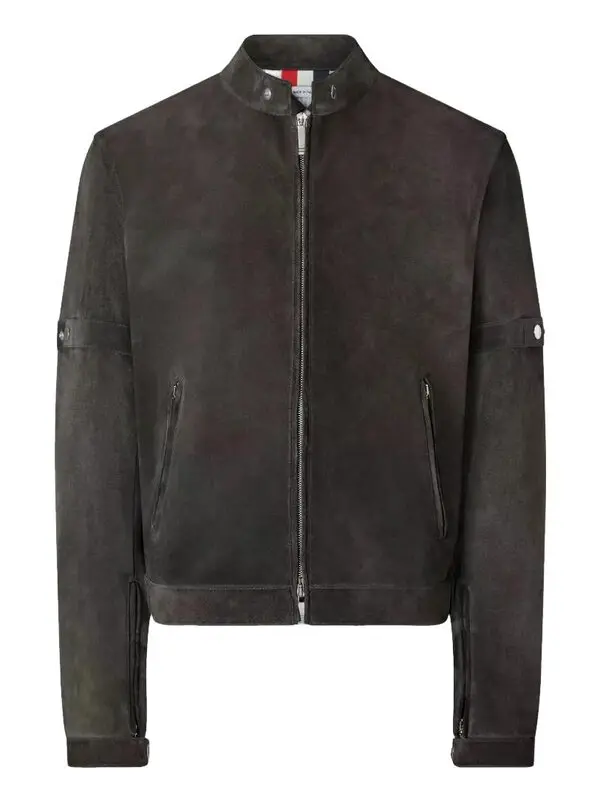 Thom Browne Leather Racer Jacket - Grey