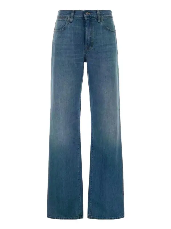 Gucci Bleached Washed Cotton Denim Pants - Blue
