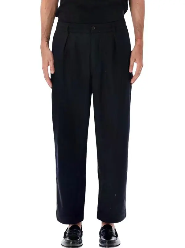 Universal Works Oxford Pleated Elasticated-waistband Trousers - Blue