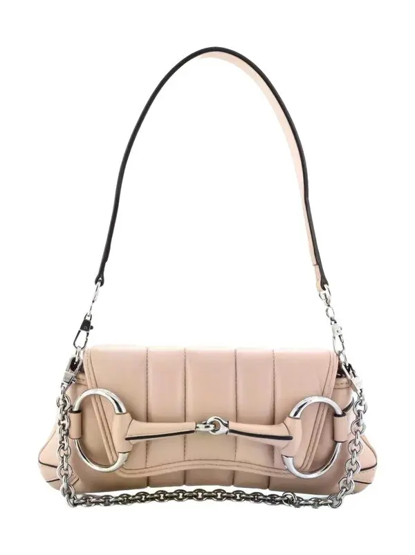 Gucci Horsebit Chain Vertical Quilted Leather Small Shoulder Bag - Pink