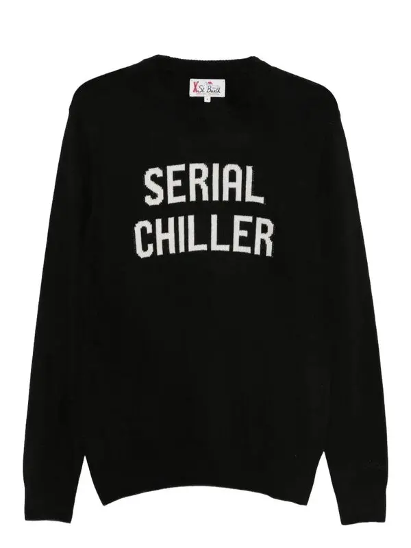 MC2 SAINT BARTH Heron Intarsia-knit Sweater - Black