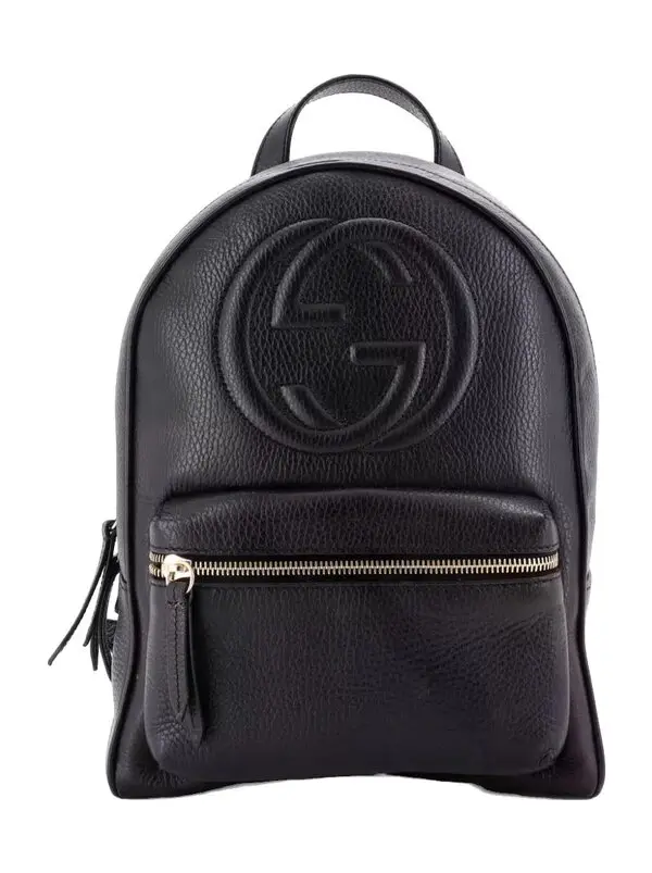 Gucci Soho Chain Leather Backpack - Black