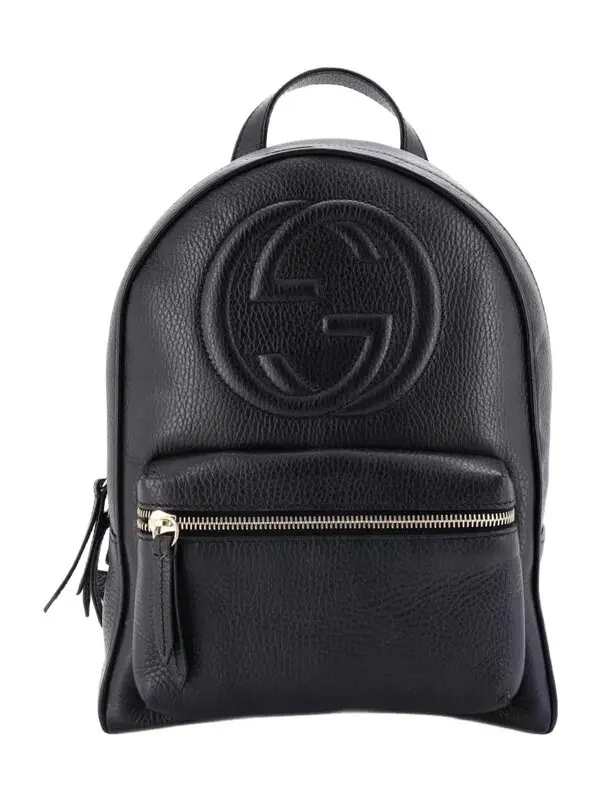 Gucci Soho Chain Leather Backpack - Black