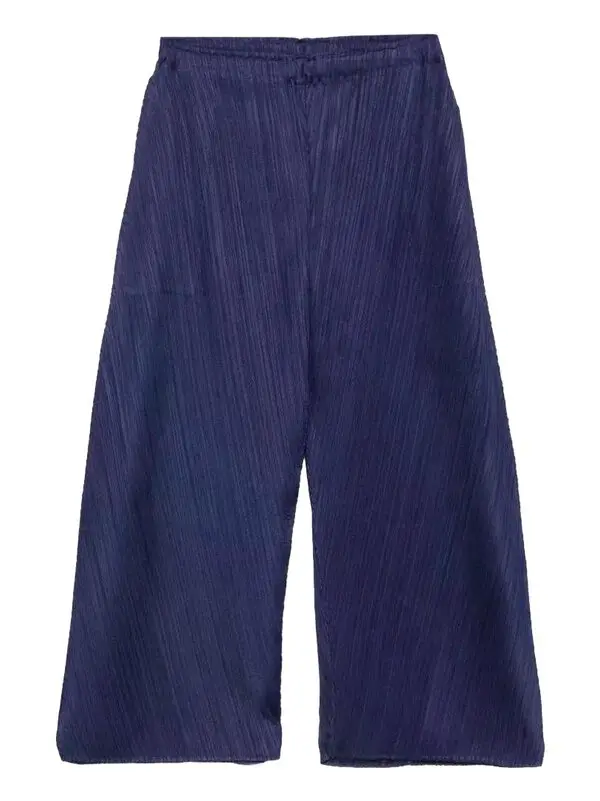 Issey Miyake Plissé-effect Cropped Trousers - Blue