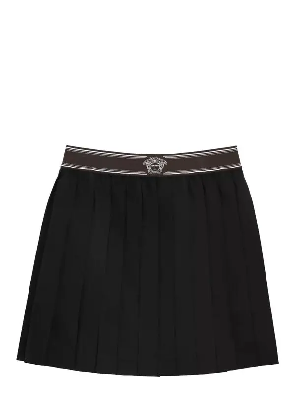 Versace Pleated Wool-mohair Mini Skirt - Black