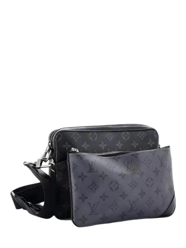 LOUIS VUITTON Trio Messenger Bag Reverse Monogram Eclipse Canvas Crossbody Bag - Black