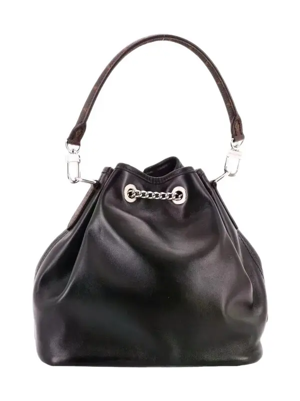 LOUIS VUITTON No Way Vibe Leather With Monogram Detail Bucket Bag - Black