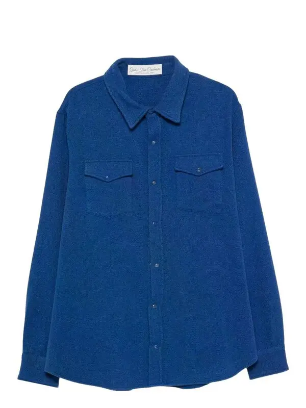 GOD'S TRUE CASHMERE Button-up Cashmere Shirt - Blue