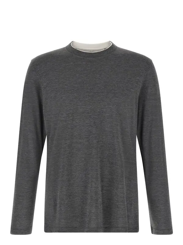 Brunello Cucinelli Silk And Cotton T-shirt - Gray