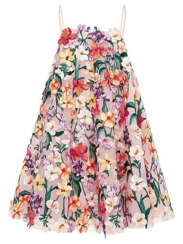 LEO LIN Marigold Hand-embroidered Midi Dress - Multi
