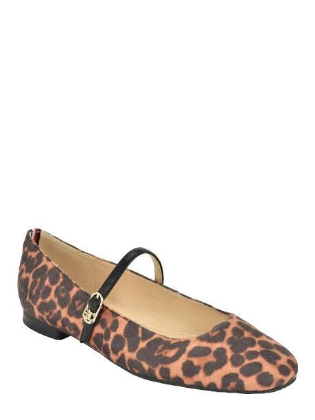 Tommy Hilfiger Savoyn Faux Leather Mary Jane Flat - Tan Multi Leopard