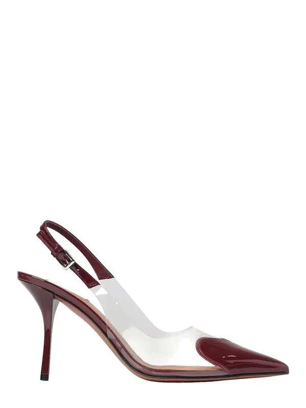Alaïa Alaia Le Cå“ur Patent Leather And Pvc Slingback Pumps With A Stiletto Heel - Red
