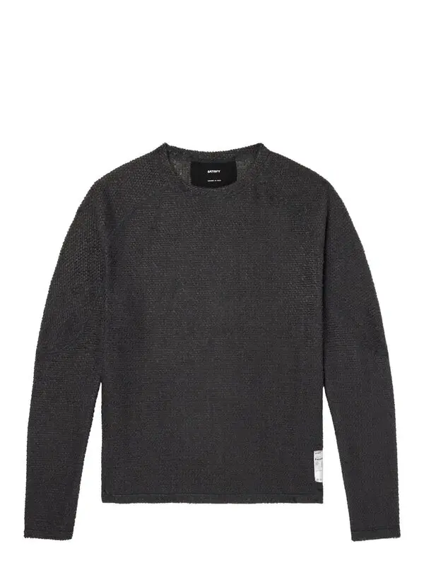 Satisfy Logo-appliquéd Fuzzfleece™ Ad T-shirt - Gray