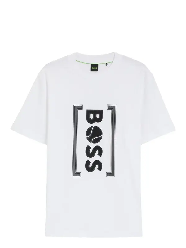 Hugo Boss Logo-mesh Crewneck T-shirt - White