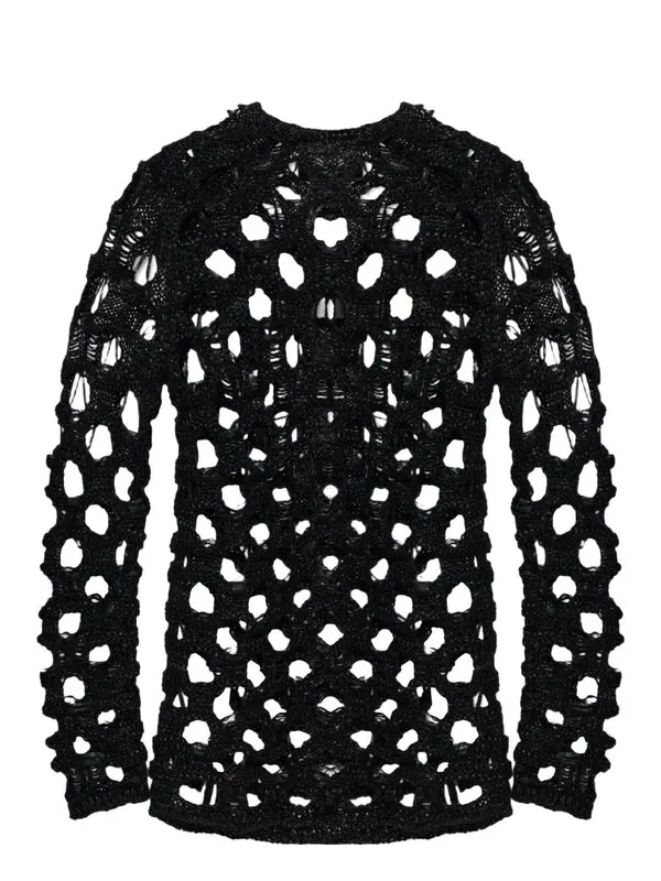Comme Des Garçons Open-knit Top - Black