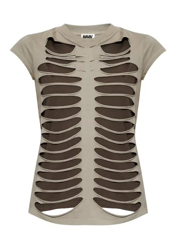 AVAVAV Cutout Short-sleeve Top - Gray