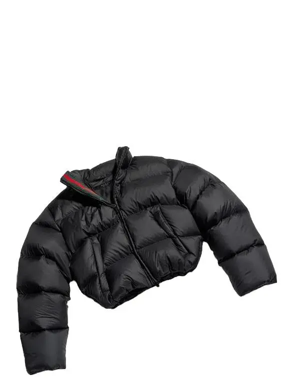 Gucci Crest Embroidered Puffer Jacket - Black